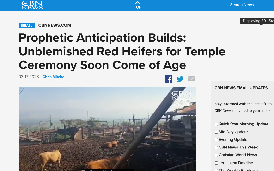Prophetic Anticipation Builds: Unblemished Red Heifers For Temple ...